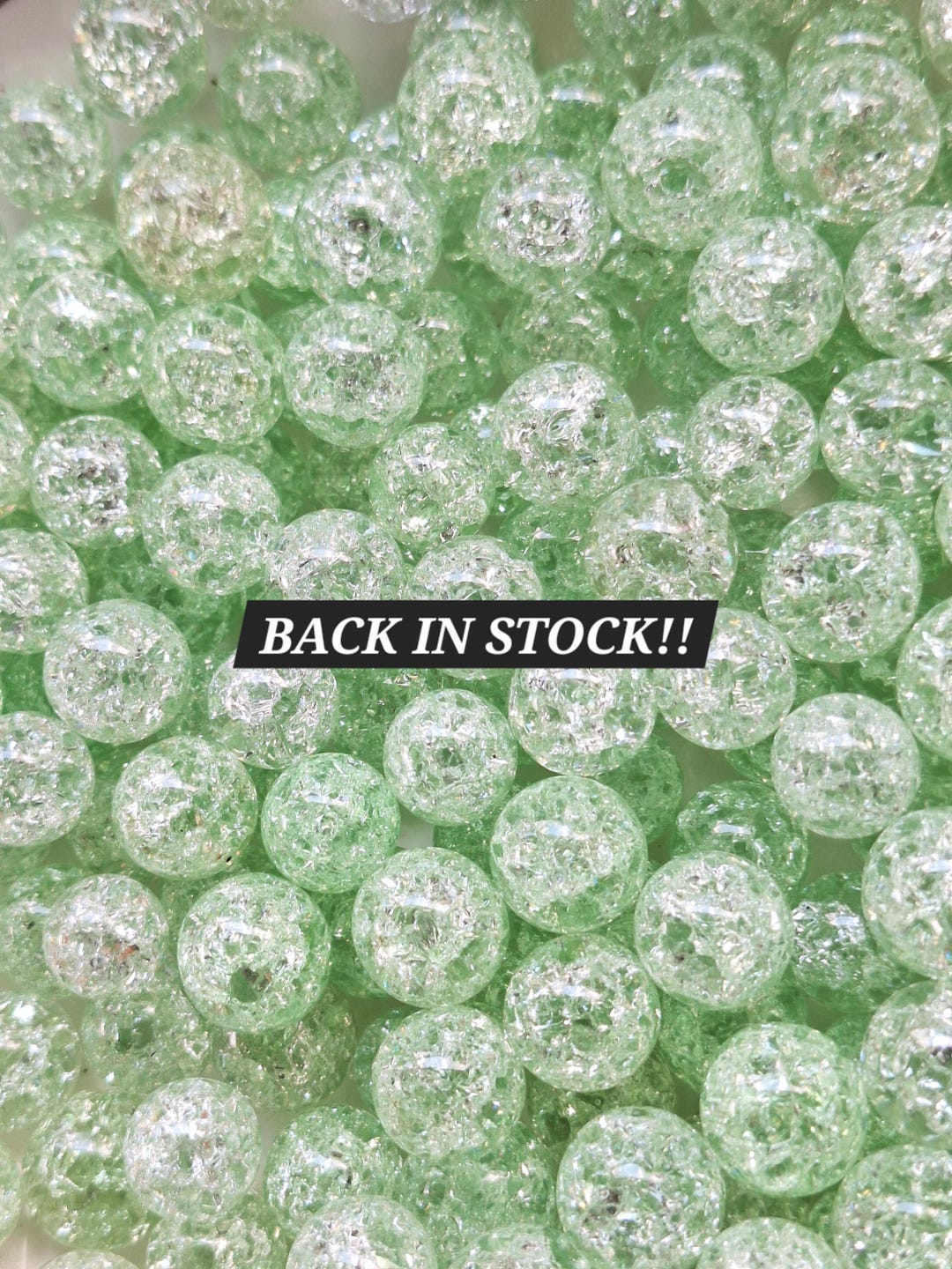 14mm- 10 Cracked Marbles, Fried Marbles 9/16", Extreme Light Green ...