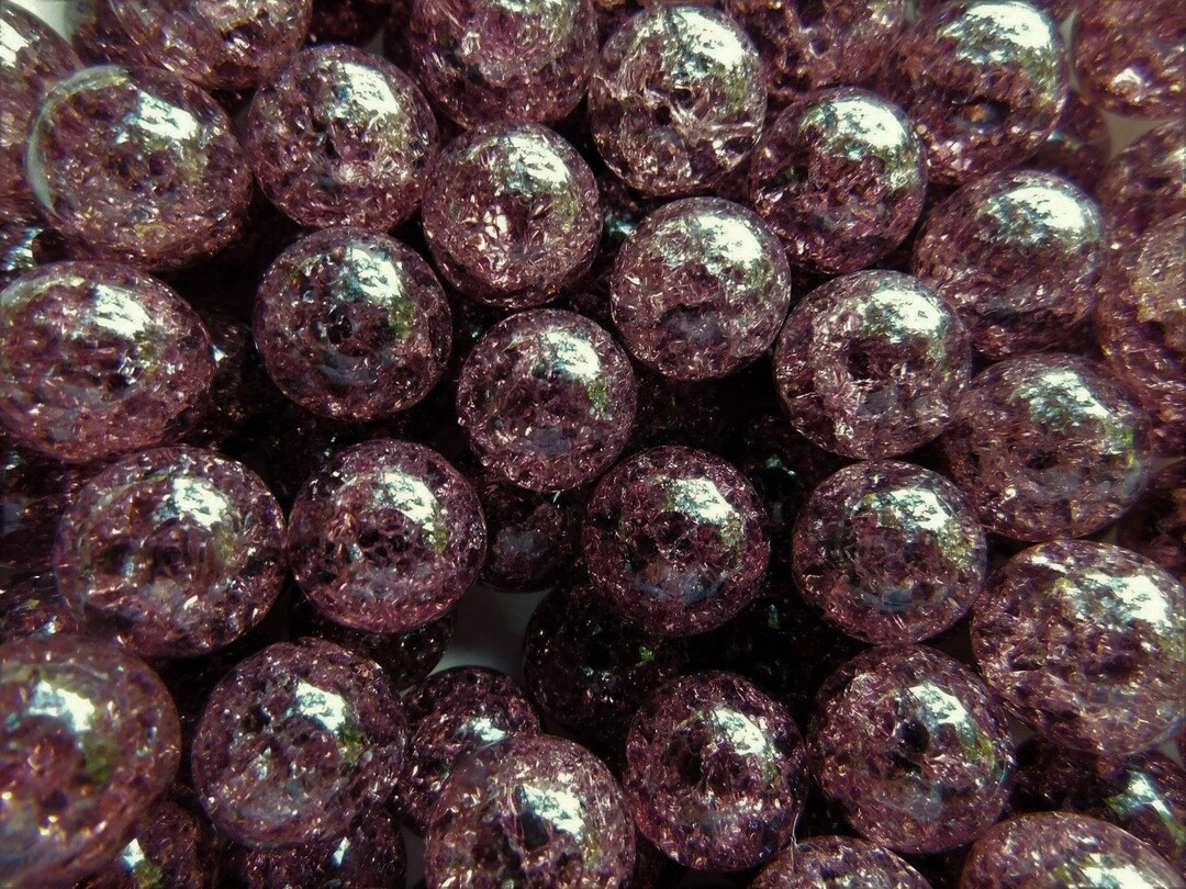 10 Cracked Marbles 9/16" Dark Plum, Fried Marbles, Cracked Fried ...