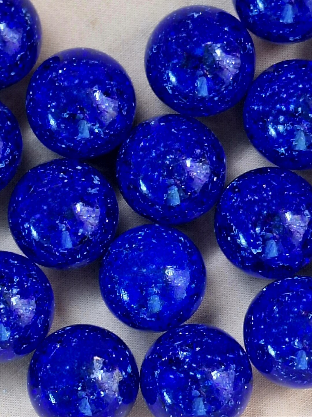5 24 to 25mm/1 Cracked Marbles, Cobalt Color Fried Marbles, Cobalt ...