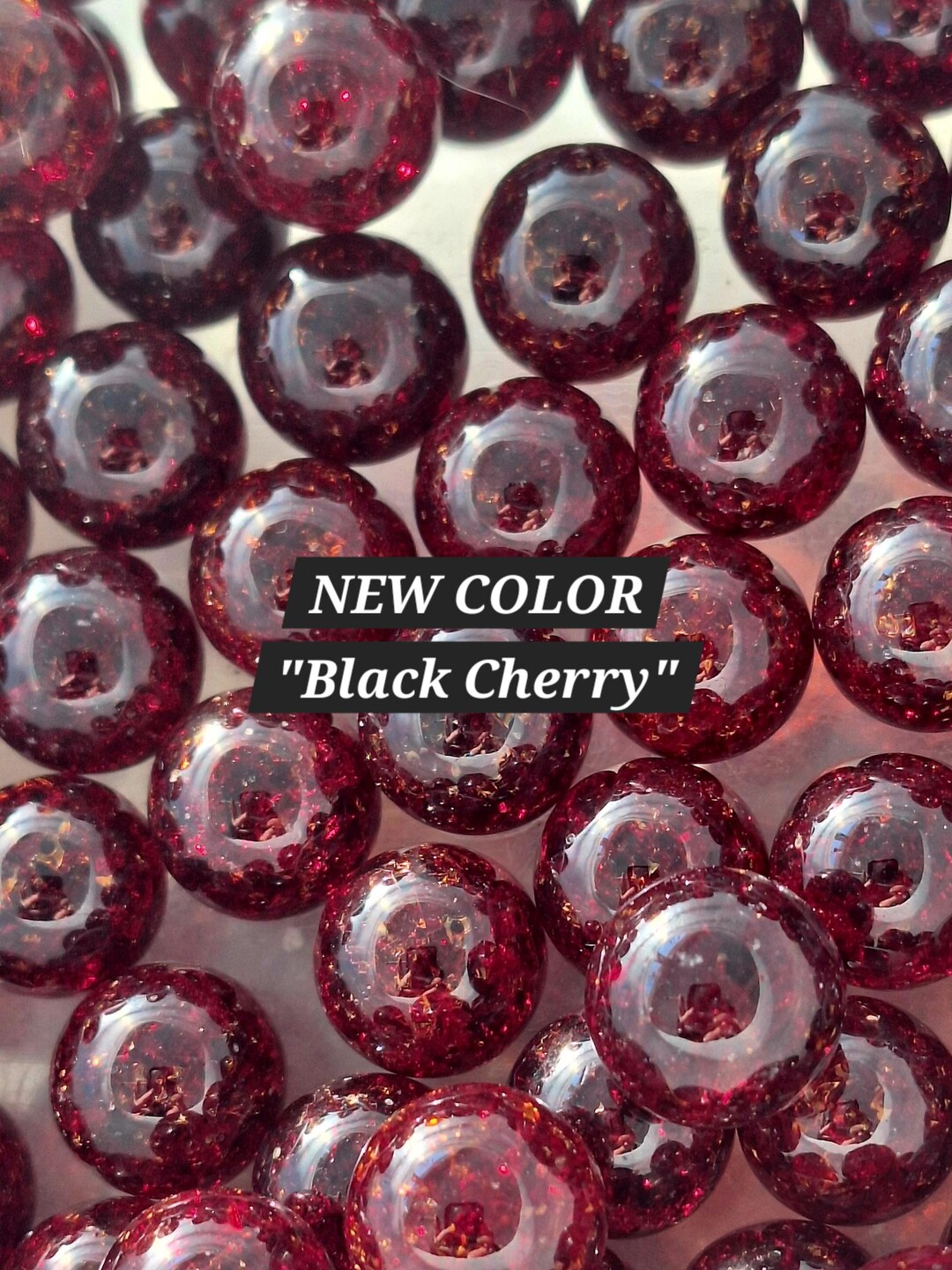 14mm - 10 Cracked Marbles, Fried Marbles, "black Cherry" Cracked Fried ...