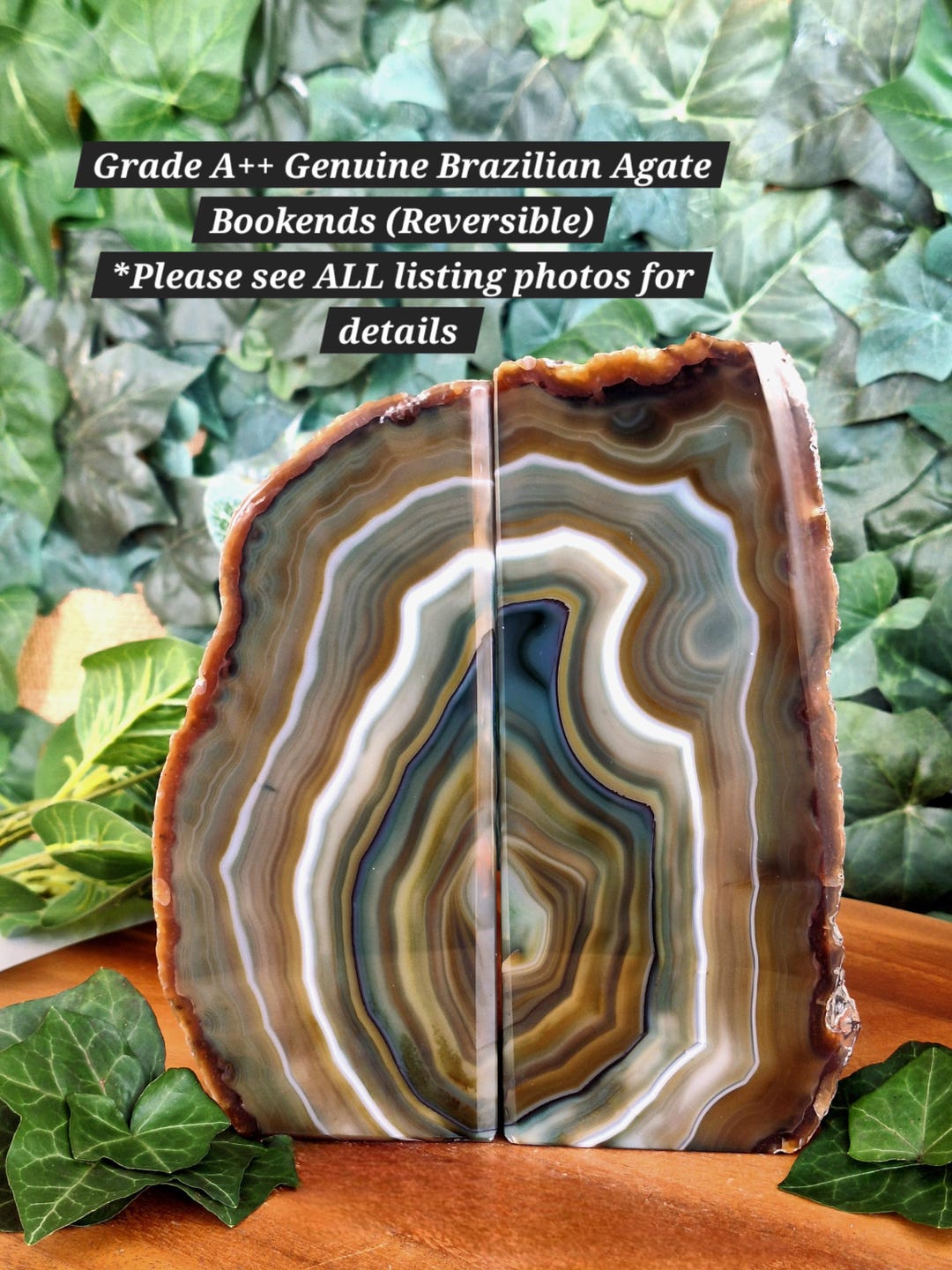 Grade A++ Genuine Brazilian Agate Bookends, Agate Book Ends, Stone ...