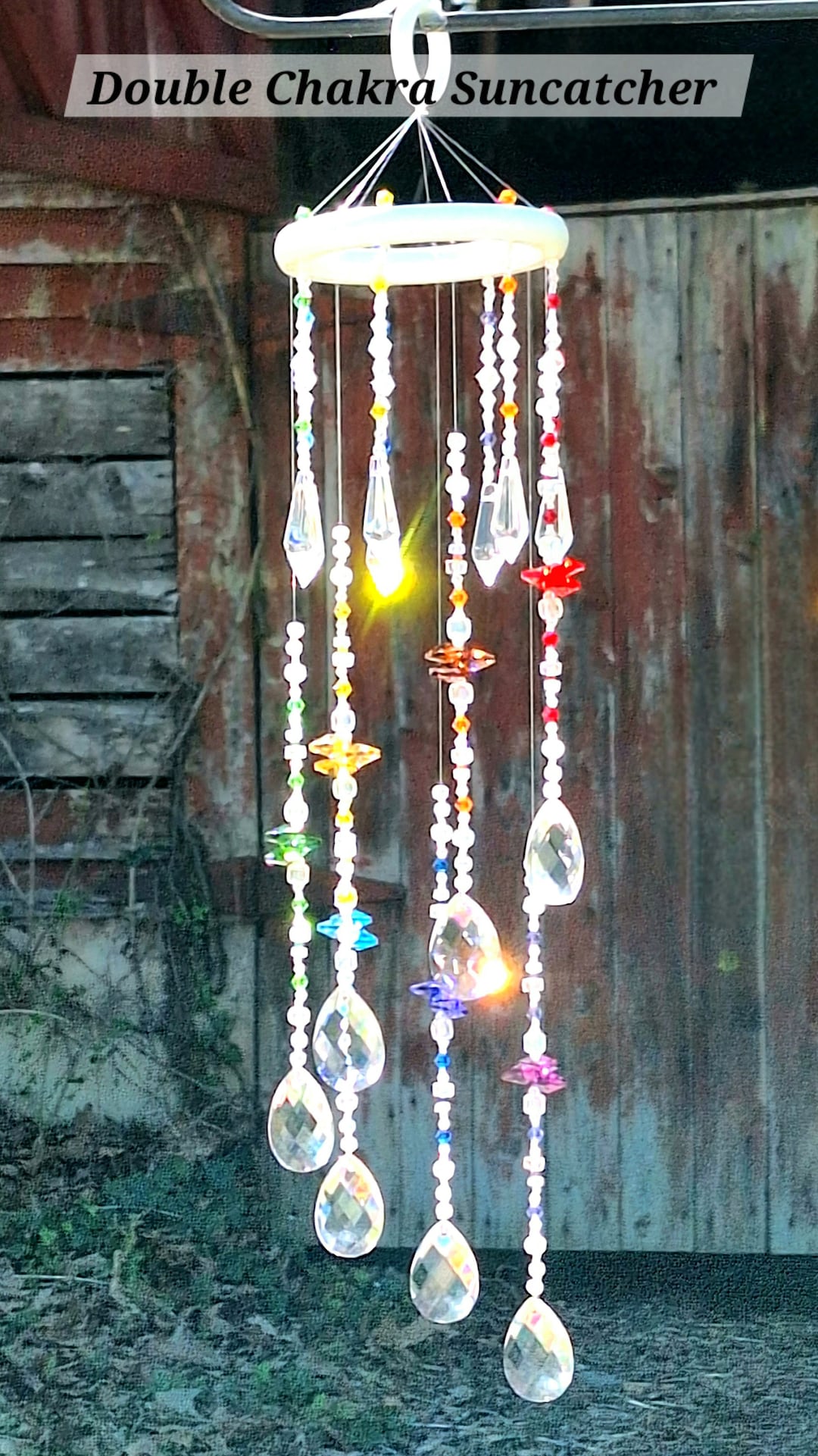 14 Piece Chakra Crystal Suncatcher, Chandelier Crystal Suncatcher ...