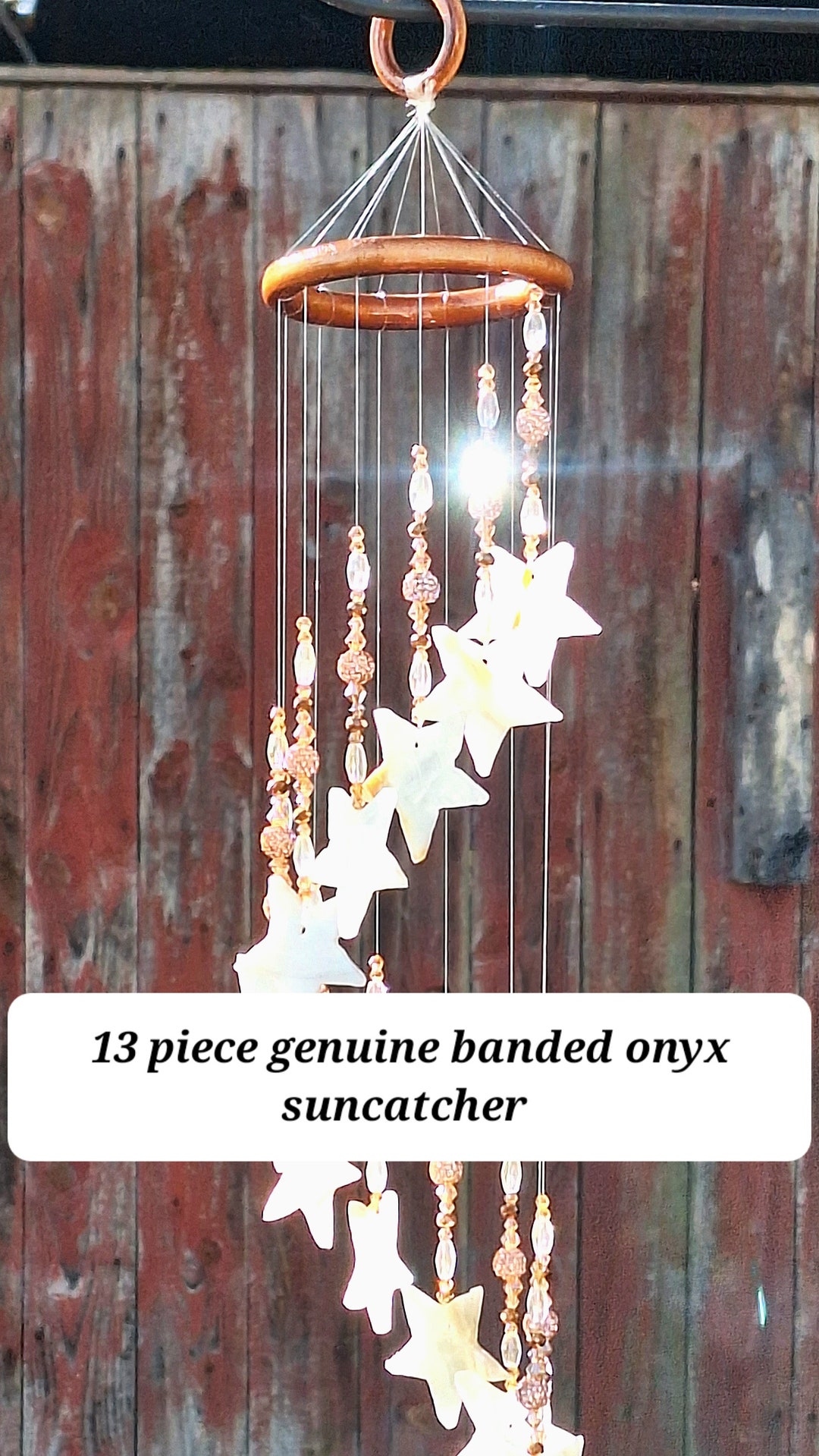 13 Piece Banded Onyx Star Suncatcher With Cut Glass Beads, Star ...