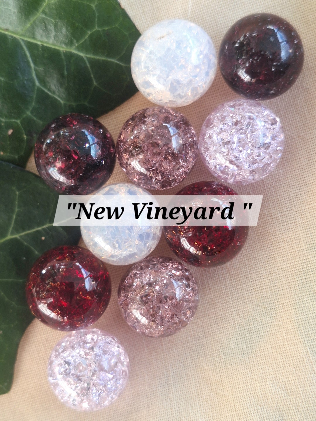 14/15mm - 10 'vineyard' Cracked Marbles, Fried Marbles 9/16" and 5/8 ...