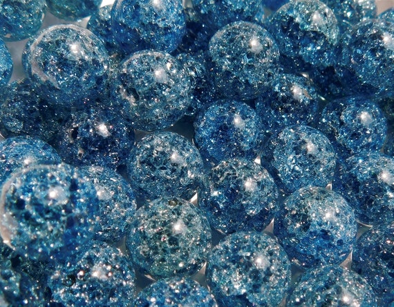 14mm 10 Cracked Marbles Fried Marbles 9/16 Denim | Etsy