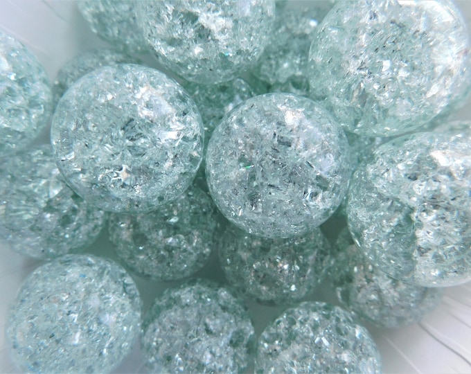 5 24mm/1 Cracked Marbles, Fried Marbles, Clear Cracked Marbles 5 Pieces ...