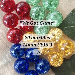 14mm - 20 'we Got Game' Cracked Marbles, Fried Marbles 9/16", Game ...