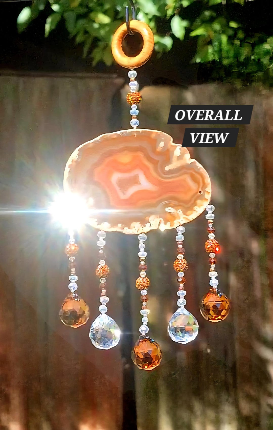 Agate Suncatcher, Glass Window Suncatcher, Metaphysical Suncatcher ...