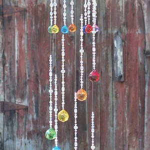 14 Piece Chakra Crystal Suncatcher, Chandelier Crystal Suncatcher ...