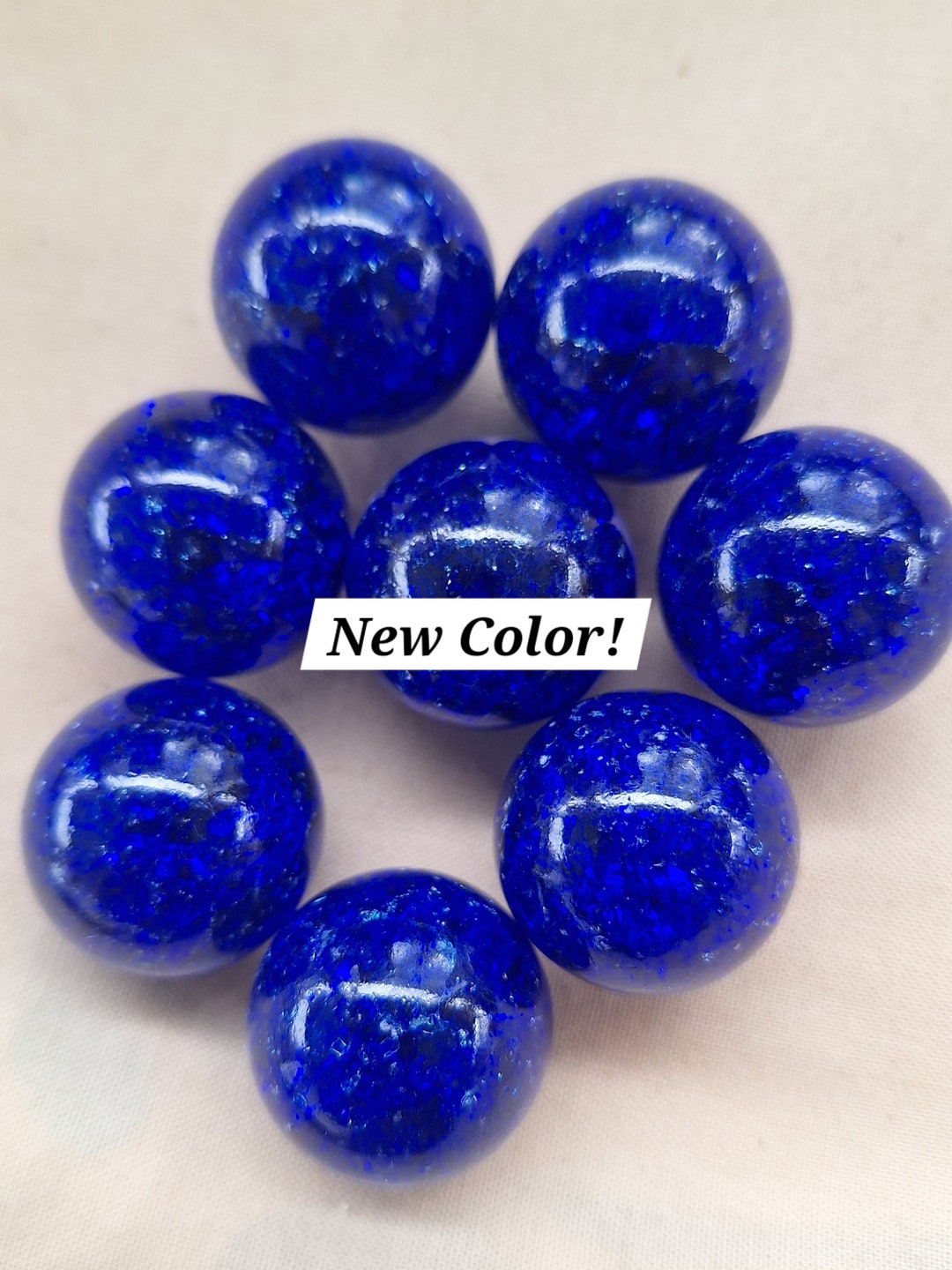 5 24mm/1 Cracked Marbles, Cobalt Blue Fried Marbles, Cracked Marbles ...