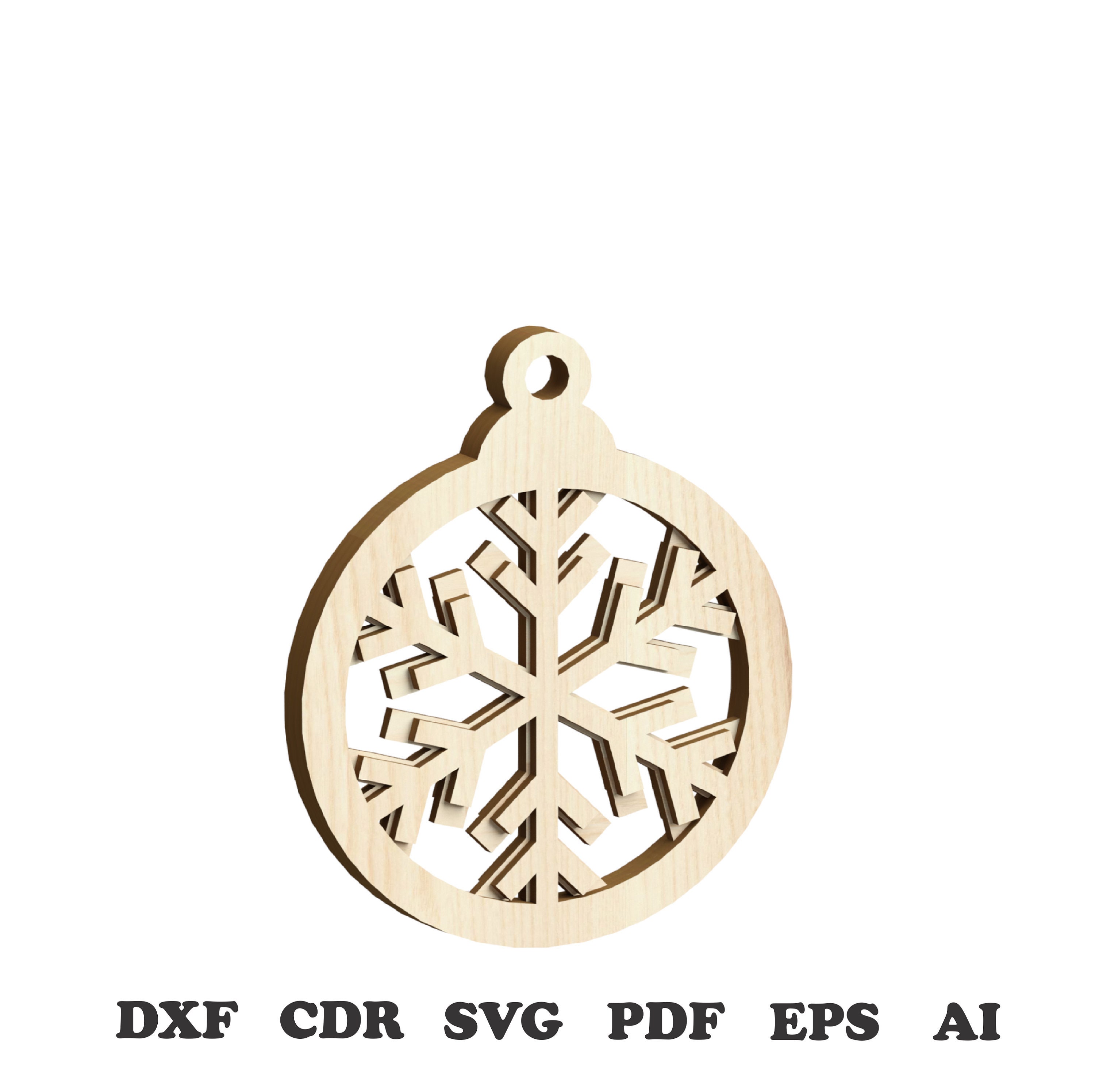 Christmas Ornament Laser Cut Files SvgDxfPdfAiCdrEps | Etsy