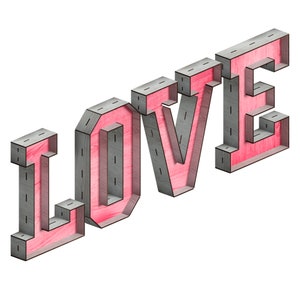 LOVE Letters, Laser Cut Files - Svg+dxf+pdf+ai+cdr+eps - Laser Files ...