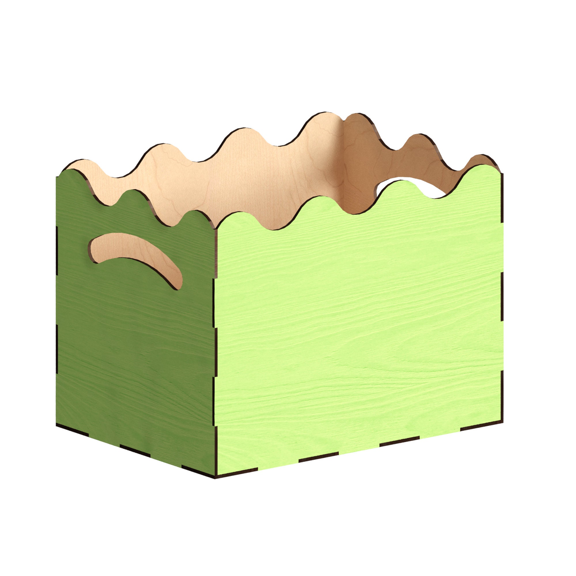 Box With Handlelaser Cut Files Laser Cut Template Vector | Etsy