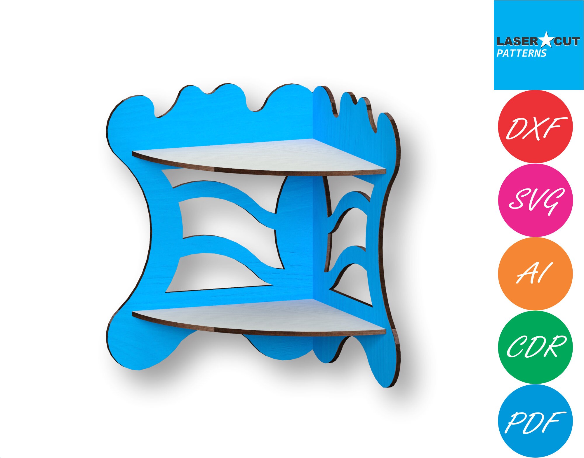 Corner Shelf Pattern Vector for Laser Cutting CNCsvglaser | Etsy