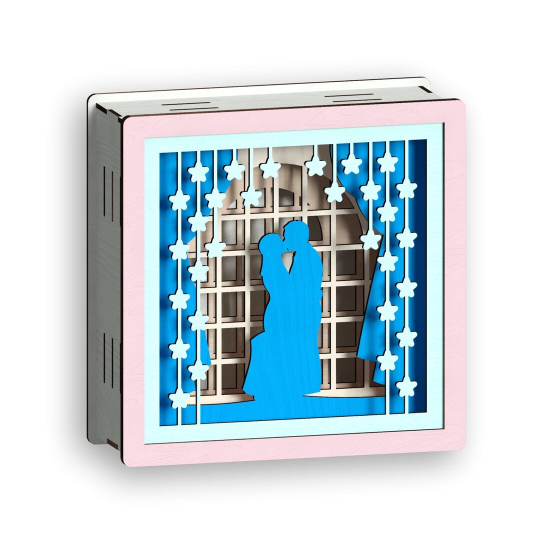 Light Box Wedding, Laser Cut Files - Svg+dxf+pdf+ai+cdr+eps - Laser ...