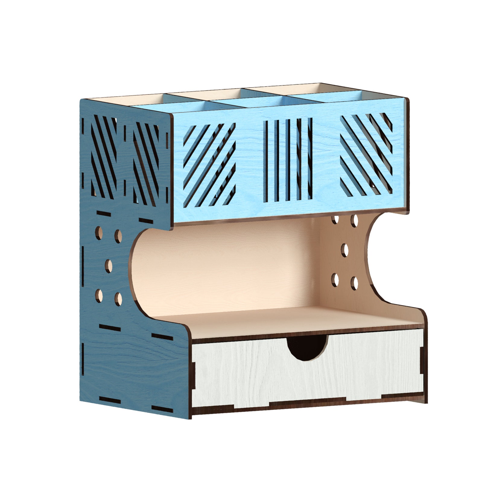 Desk Organizer Laser Cut Files Svgdxfpdfaicdreps - Etsy