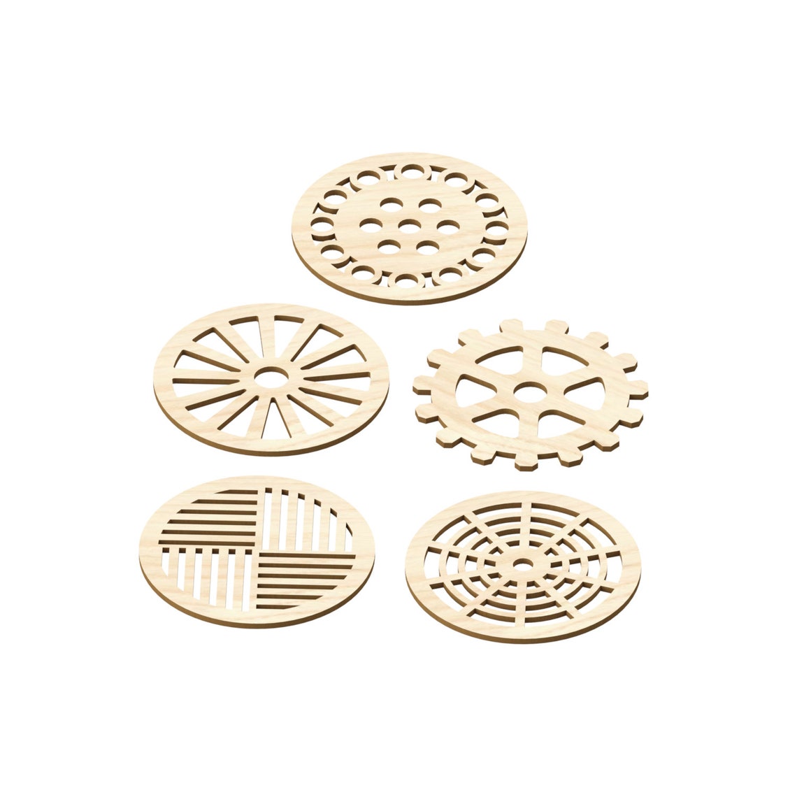 5 Cup Holders Laser Cut Files SvgDxfPdfAiCdrEps | Etsy