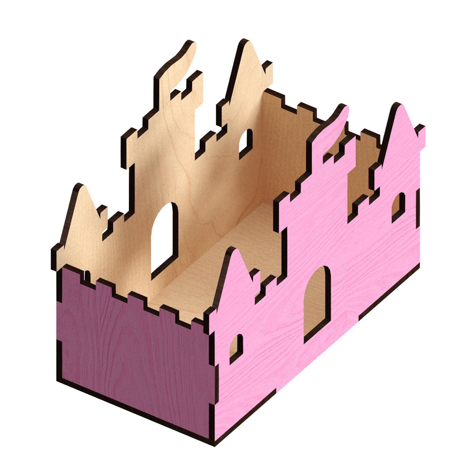 Castle Boxlaser Cut Files Laser Cut Template Vector for - Etsy