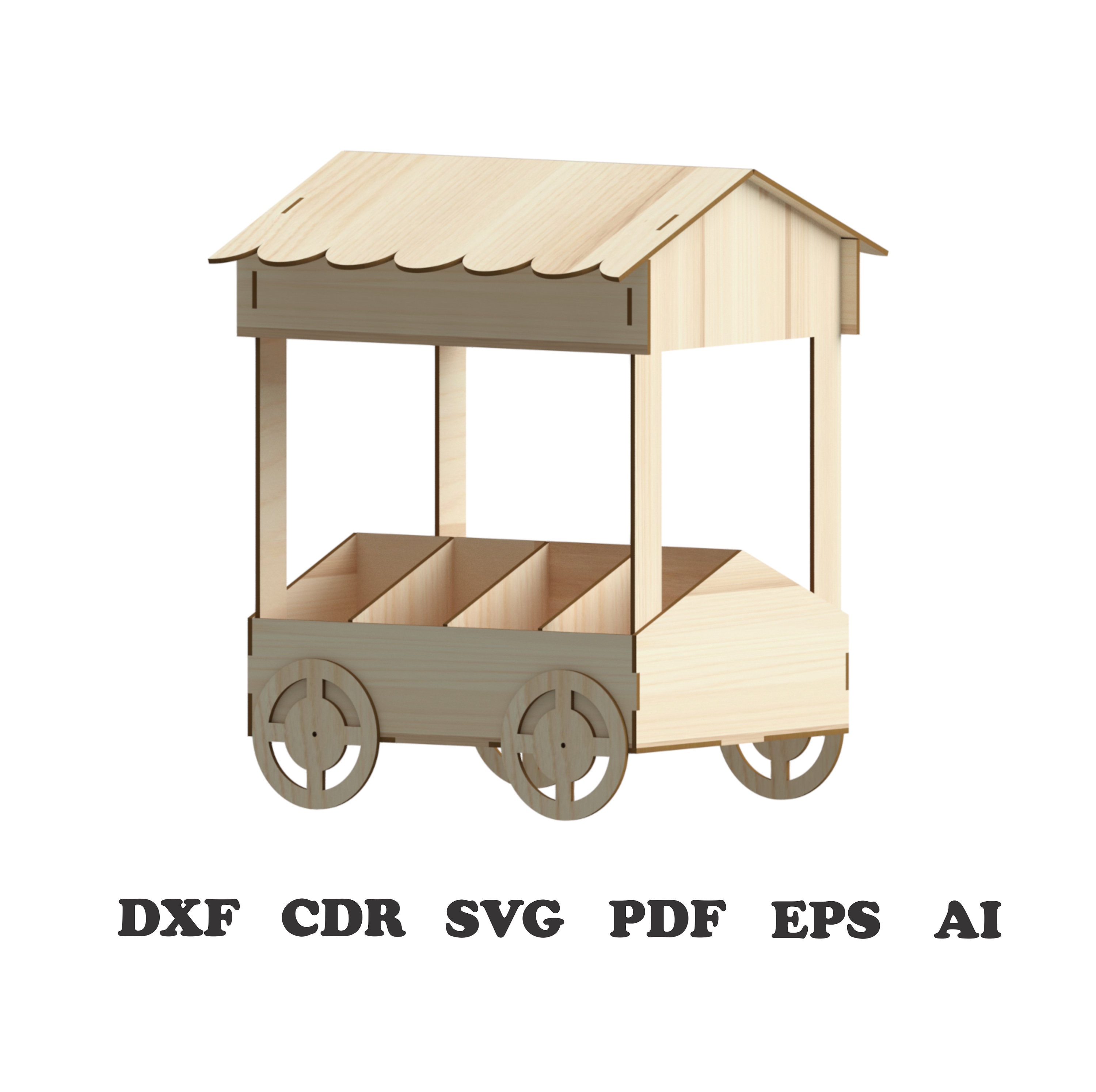 Candy Cart Laser Cut Files laser cut template Vector for | Etsy