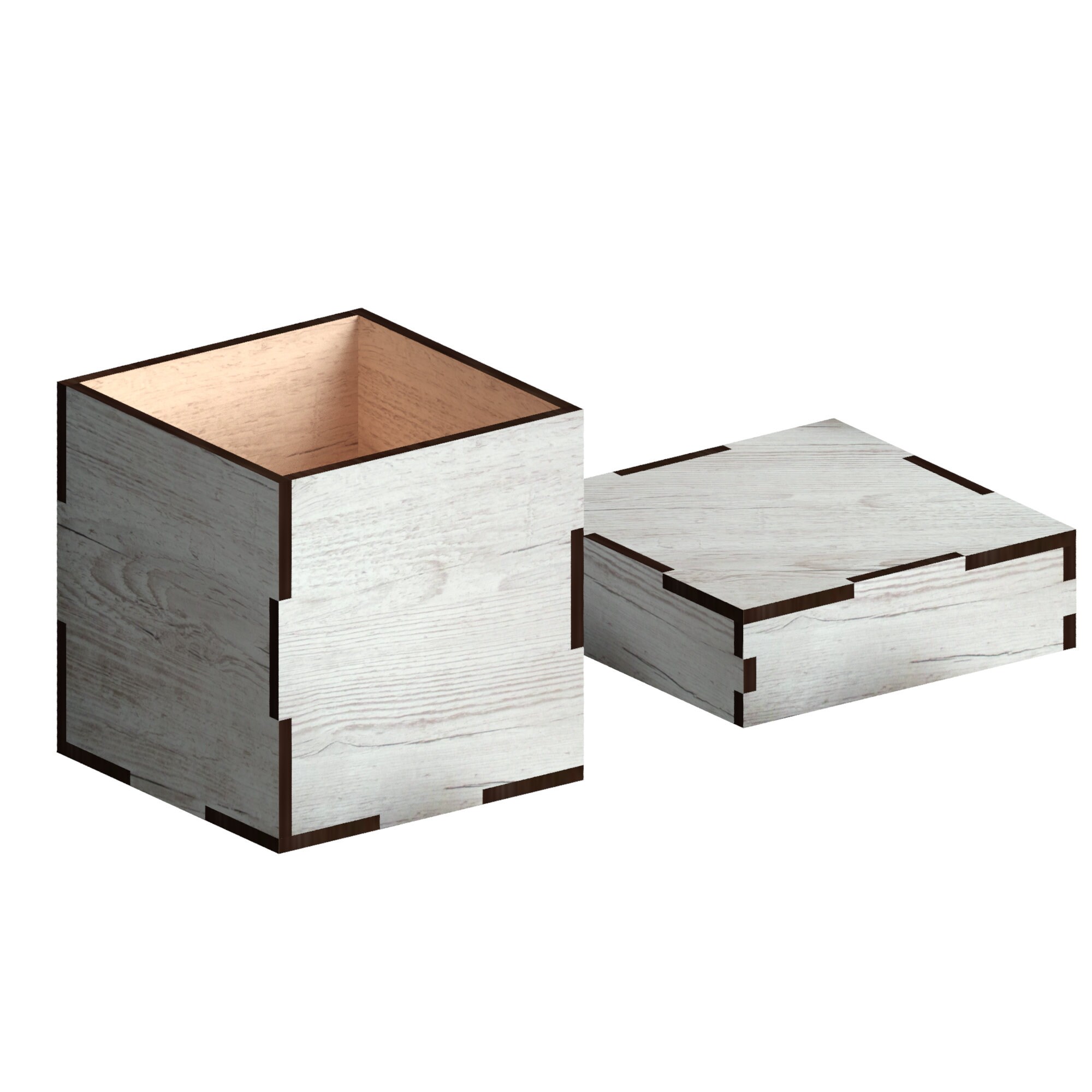 Box with Lid 7x7x7 cm Laser Cut Files laser cut template | Etsy