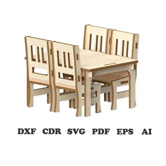 Dinnig Room furniture Laser Cut Files SvgDxfPdfAi | Etsy