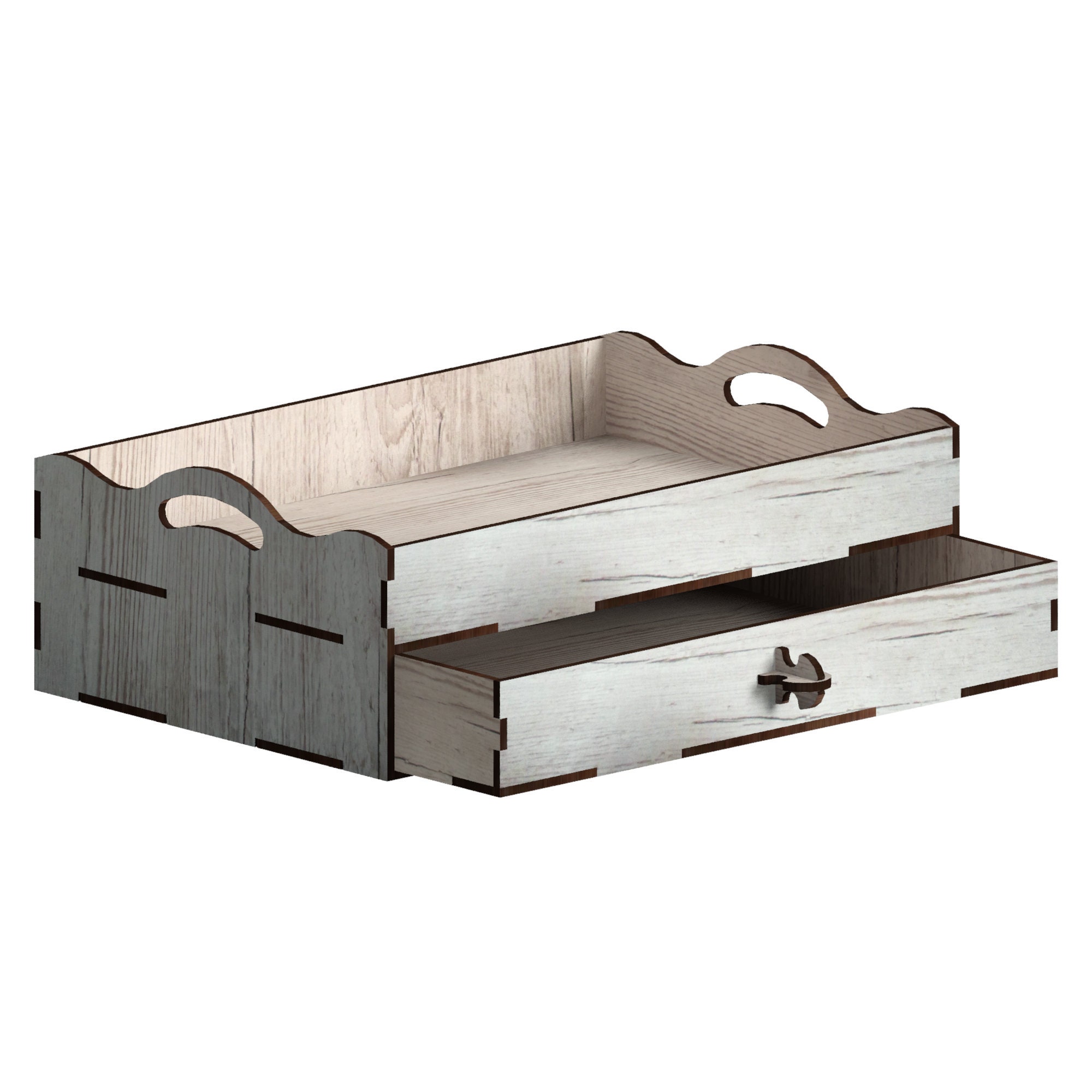 Tray With Drawer Laser Cut Files Laser Cut Template Laser | Etsy