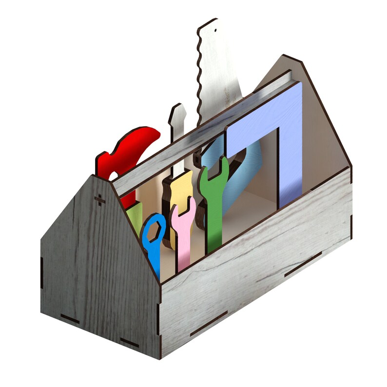 Toolbox With Tools, Laser Cut Files - Svg+dxf+pdf+ai+cdr+eps - Laser ...