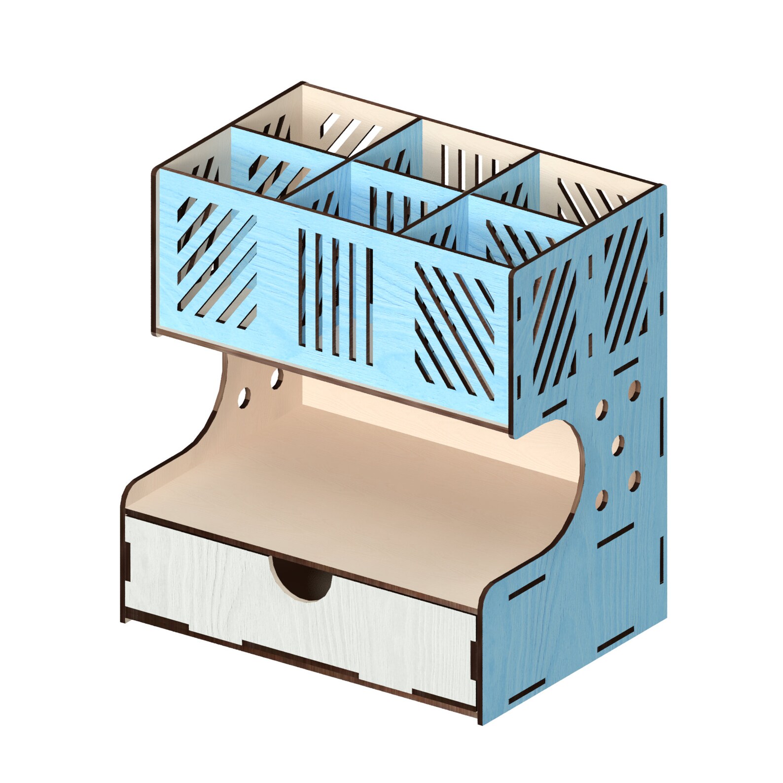 Desk Organizer Laser Cut Files Svgdxfpdfaicdreps - Etsy