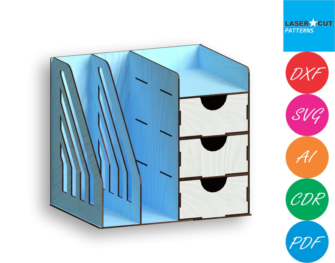 File Organizer Laser Cut Files Svgdxfpdfaicdreps - Etsy
