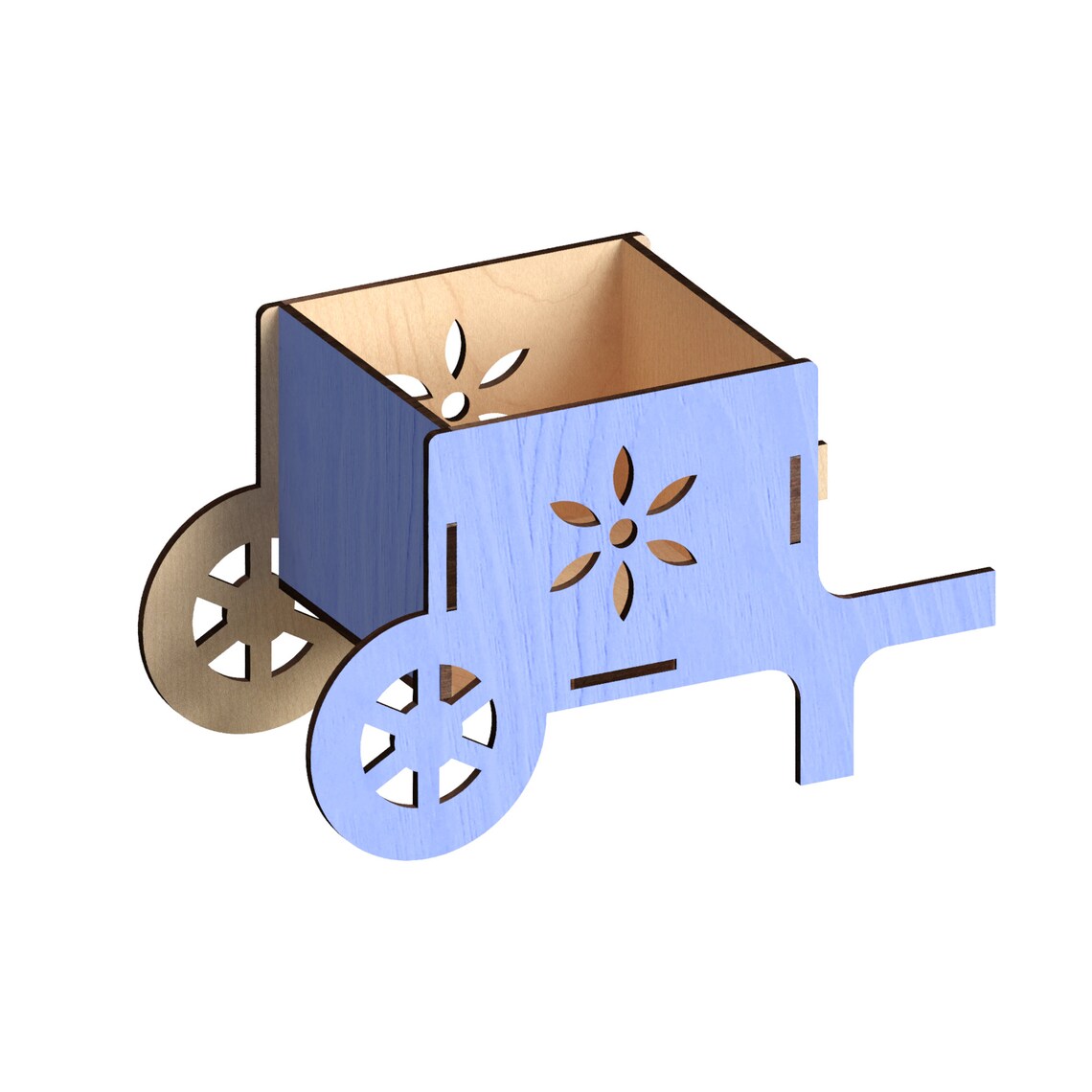 Wheelbarrow Box Pattern Vector for Laser Cutting - Etsy