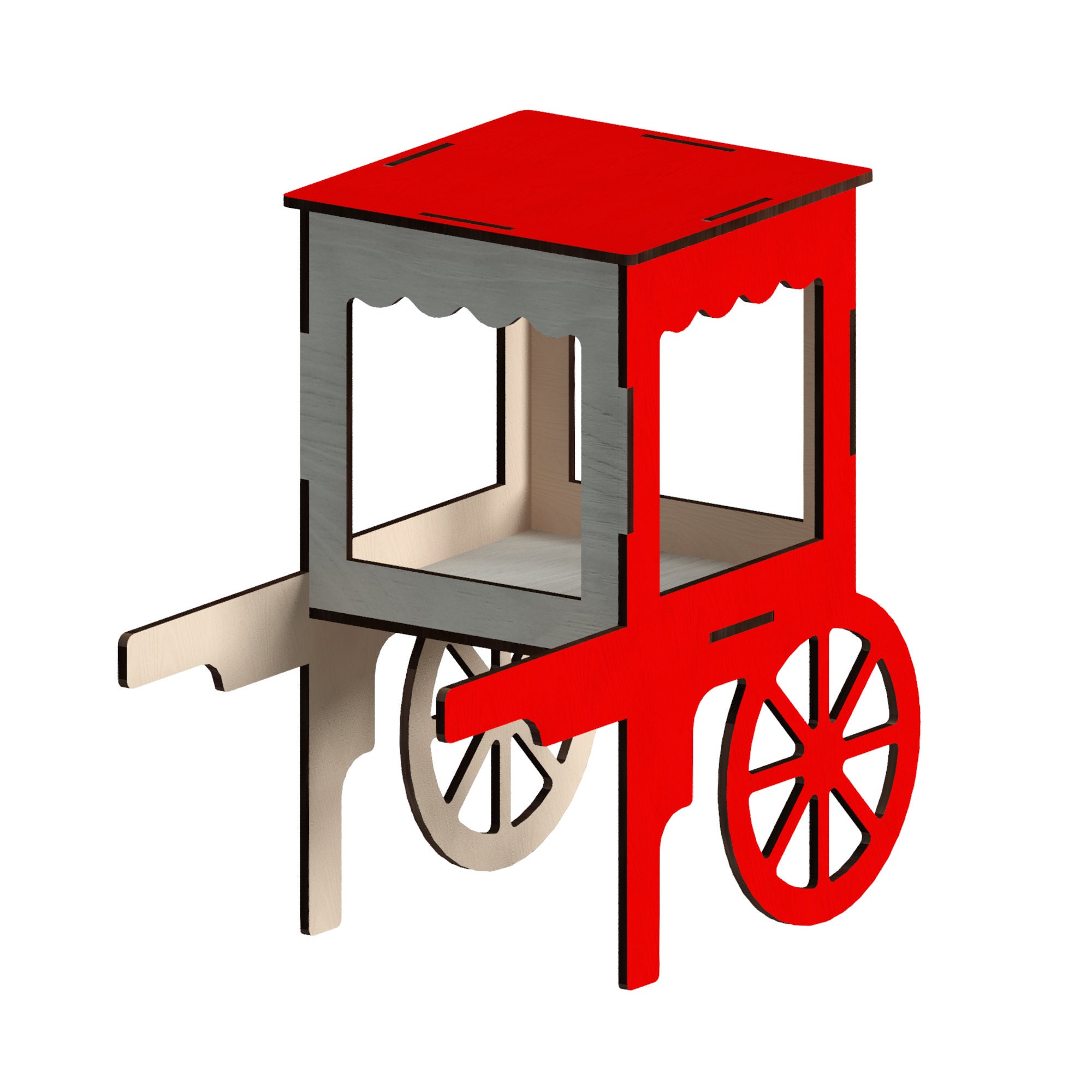 Popcorn CartLaser Cut Files laser cut template Vector for | Etsy