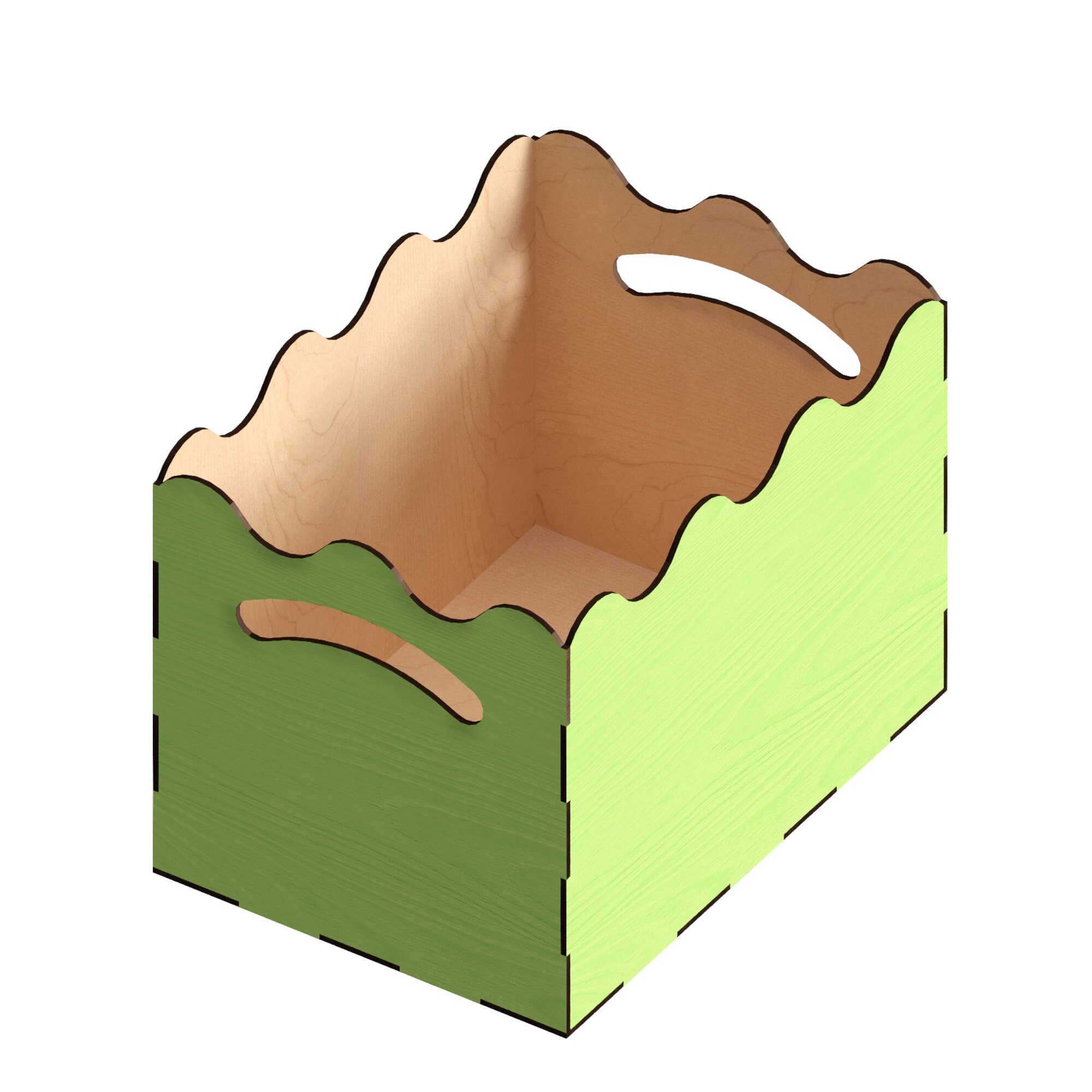 Box With Handlelaser Cut Files Laser Cut Template Vector | Etsy