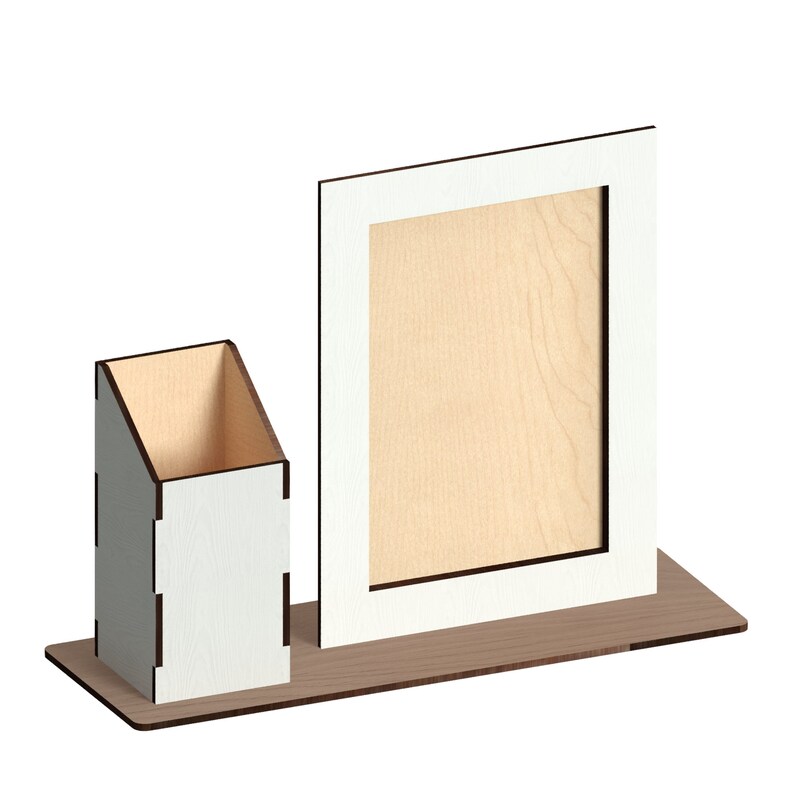 Pen Holder With Picture Frame Laser Cut Files | Etsy