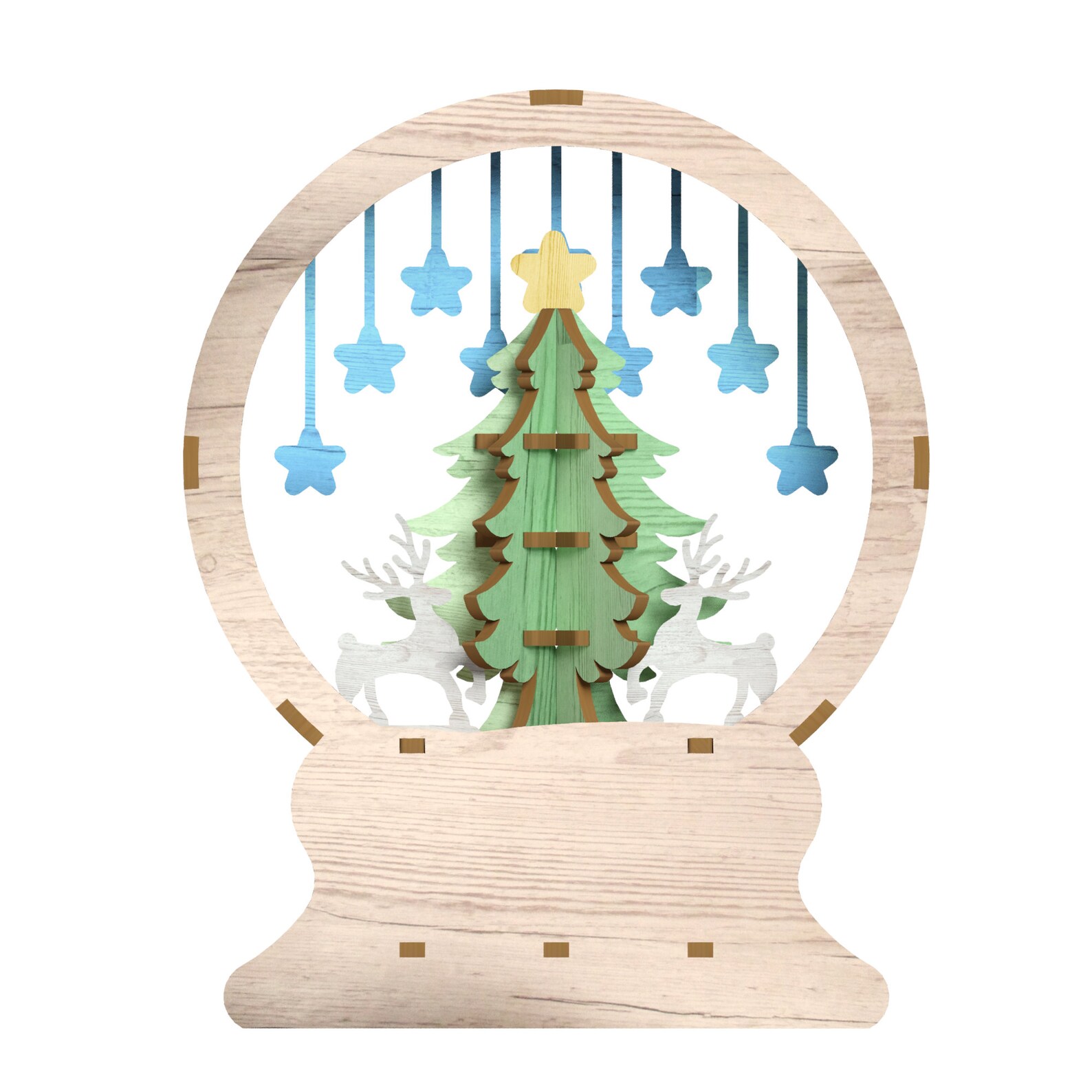 Snowball Christmas Tree, Laser Cut Files - Svg+dxf+pdf+ai+cdr+eps ...