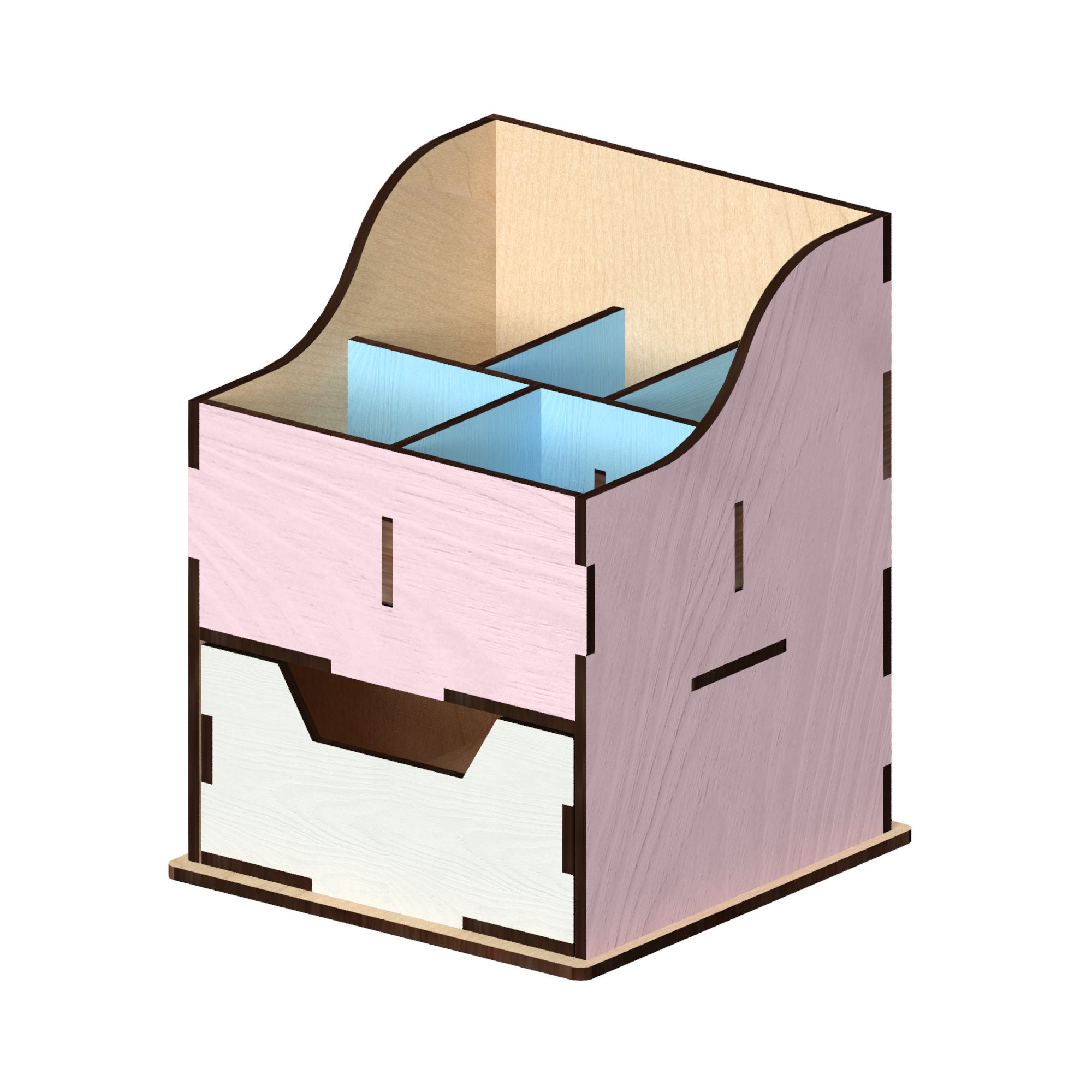 Desk Organizer Laser Cut Files Svgdxfpdfaicdreps | Etsy