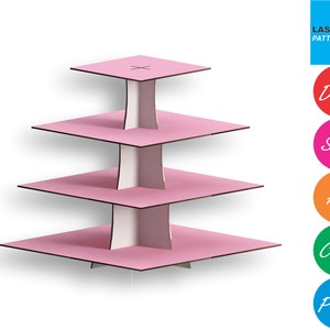 Square Cupcake Stand Laser Cut Files Laser Cut Template - Etsy