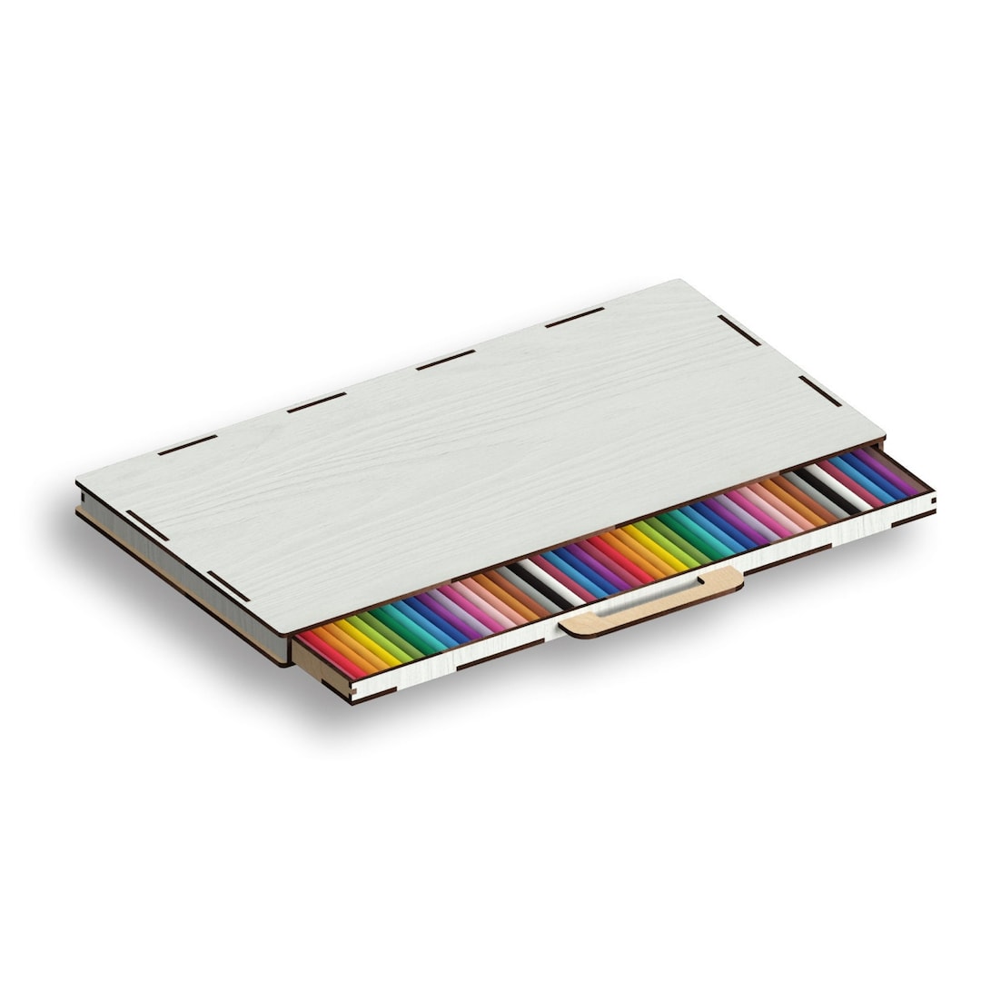 Coloured Pencils Box Laser Cut Pattern (SVG, DXF, PDF) - Etsy