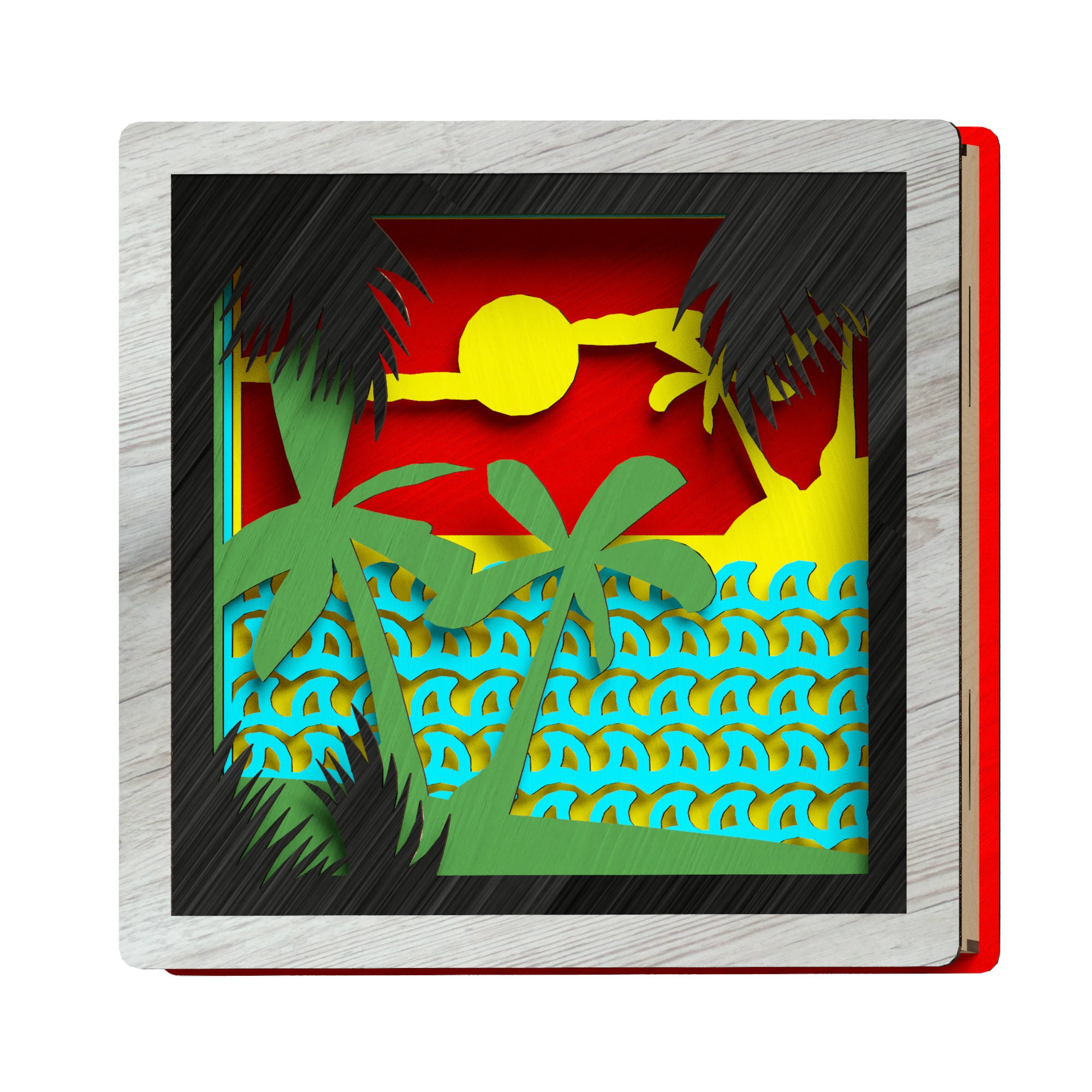 Light Box Sunset at the Beach Laser Cut Files | Etsy