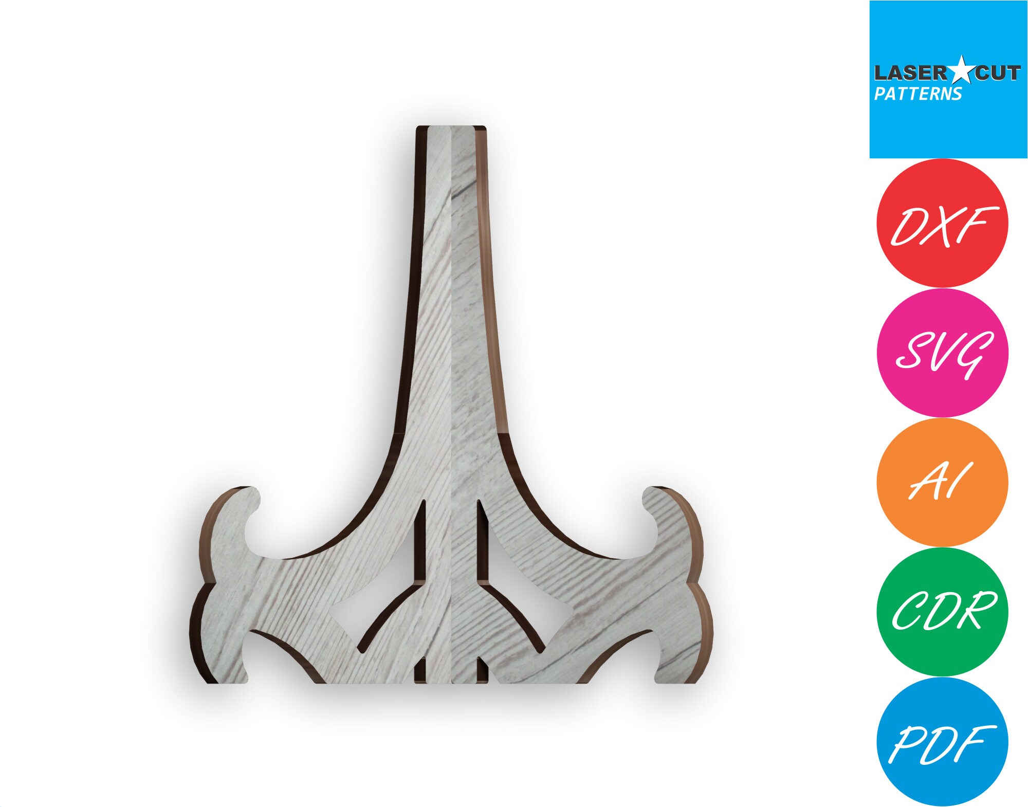 Plate Stand Laser Cut Files Svgdxfpdfaicdreps Laser | Etsy