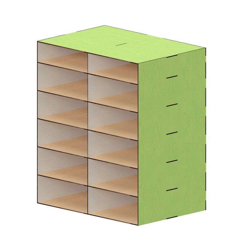 Shelf With Divisions, Laser Cut Files - Svg+dxf+pdf+ai+cdr+eps - Laser ...