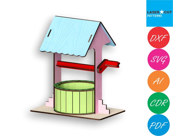 Well Centerpiece Laser Cut Files Svgdxfpdfaicdreps - Etsy