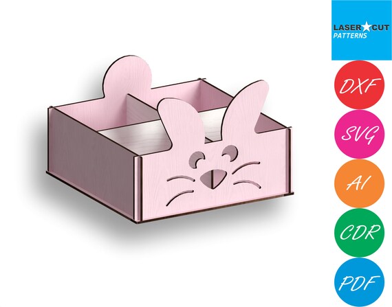 Rabbit Box Laser Cut Files Laser Cut Template Vector for | Etsy