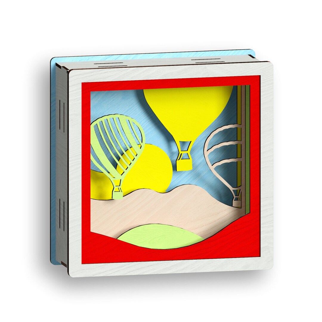 Light Box Hot Air Balloon, Laser Cut Files - Svg+dxf+pdf+ai+cdr+eps ...