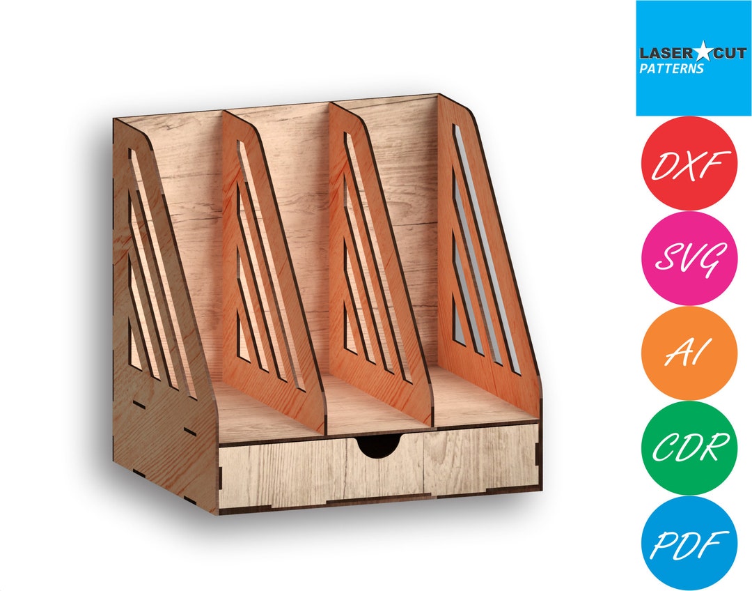 File Organizer Laser Cut Files Svgdxfpdfaicdreps - Etsy
