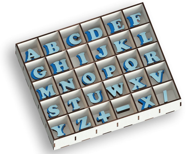 Boxes With Letters and Numbers, Laser Cut File, SVG, EPS, DXF, Cdr, Pdf ...
