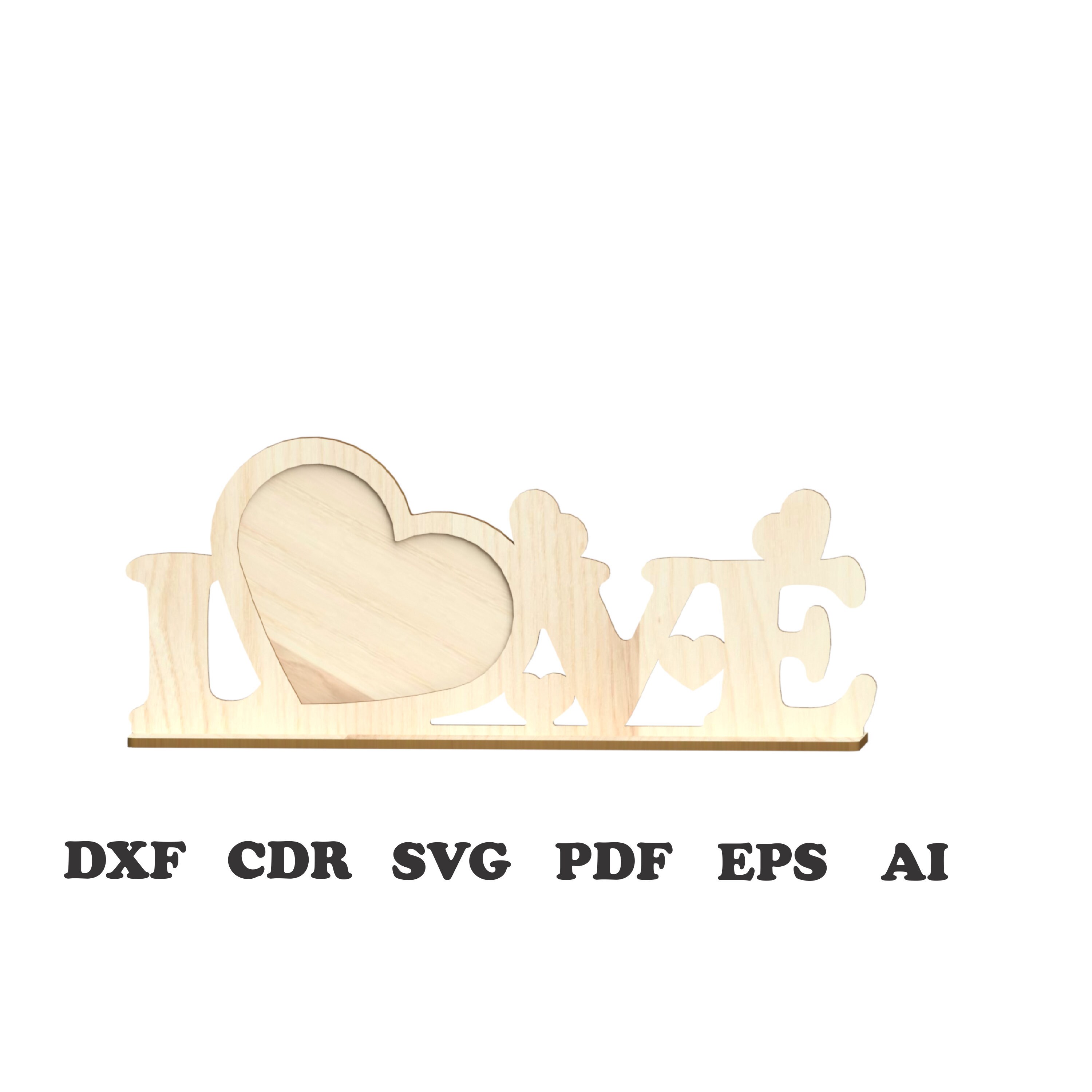 Love Photo Frame Laser Cut Files SvgDxfPdfAiCdrEps | Etsy
