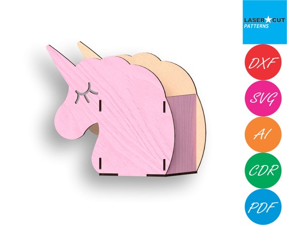Unicorn Boxlaser Cut Files Laser Cut Template Vector for | Etsy UK