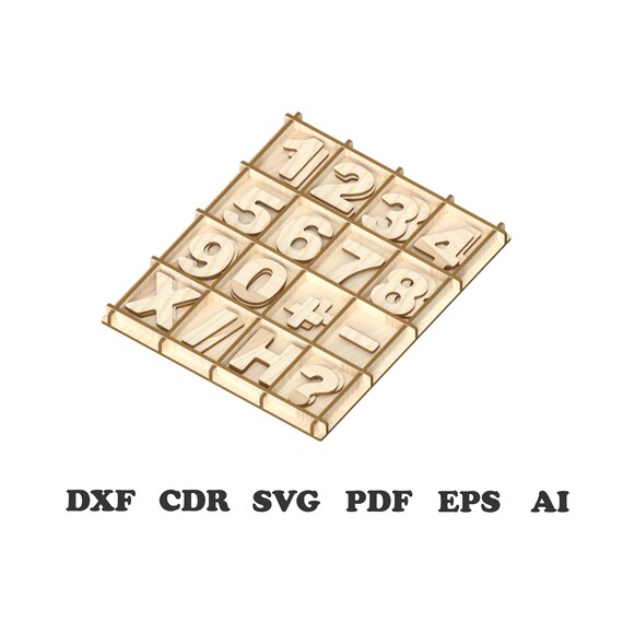 Educational numbers Laser Cut Files SvgDxfPdfAiCdrEps | Etsy