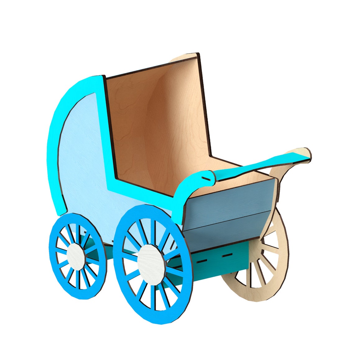 StrollerLaser Cut Files laser cut template Vector for | Etsy