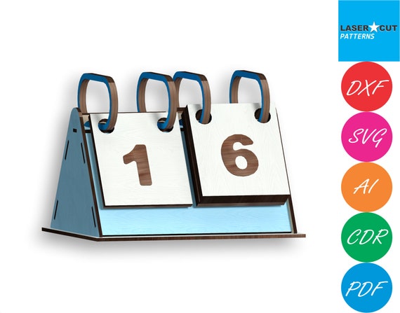 Monthly Calendar Laser Cut Files SvgDxfPdfAiCdrEps | Etsy